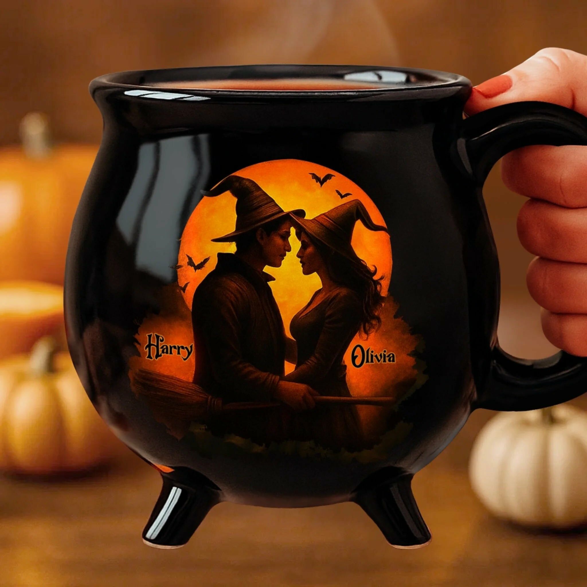 Personalized Wizard and Witch Cauldron Coffee Mug with Custom Name ...