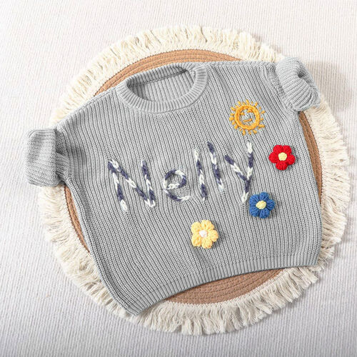 Personalized Handmade Name Sweater with Random Color Text Funny Present ...