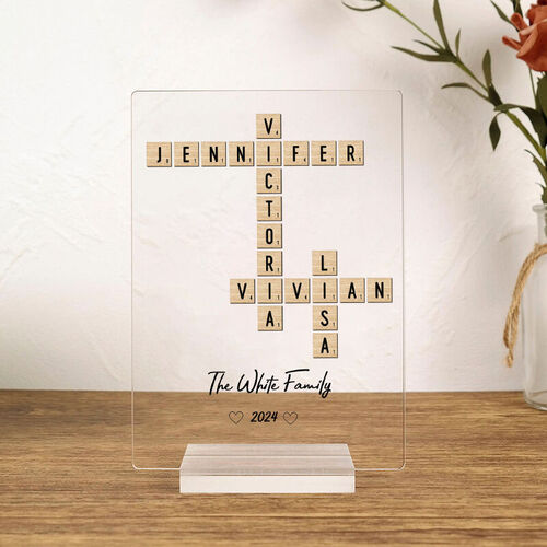 Personalized Scrabble Acrylic Plaque Custom Family Names Simple Gift ...