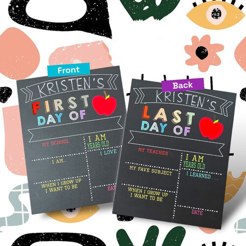 DIY First/Last Day Of School Sign Wonderful Gift for Kids - Drawmade.com