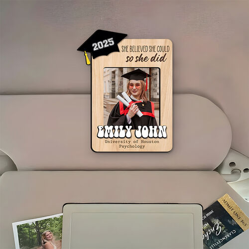 Personalized Car Visor Clip Wooden Photo Frame Car Decorations ...
