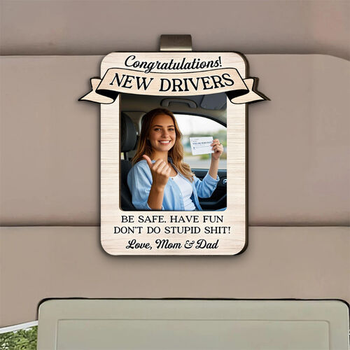 Customized Car Visor Clip with New Driver Photo Mini Photo Frame as a ...