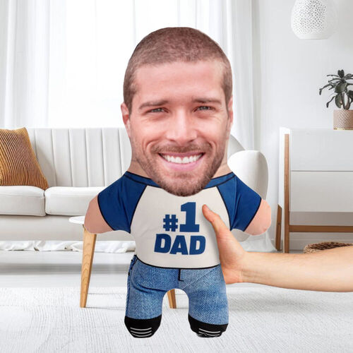 "No.1 Dad" Custom Face Pillow Father's Day Gift - Drawmade.com