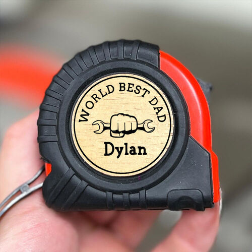 Customizable Tape Measure with "World's Best Dad" Engraved DIY Workshop ...
