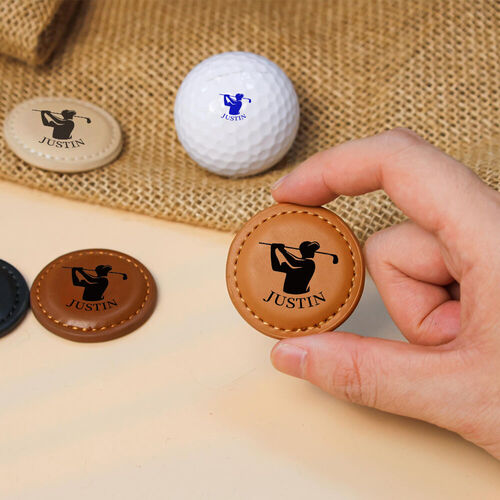 Personalized Leather Golf Ball Tag with Golfer’s Logo as a Gift for Him ...