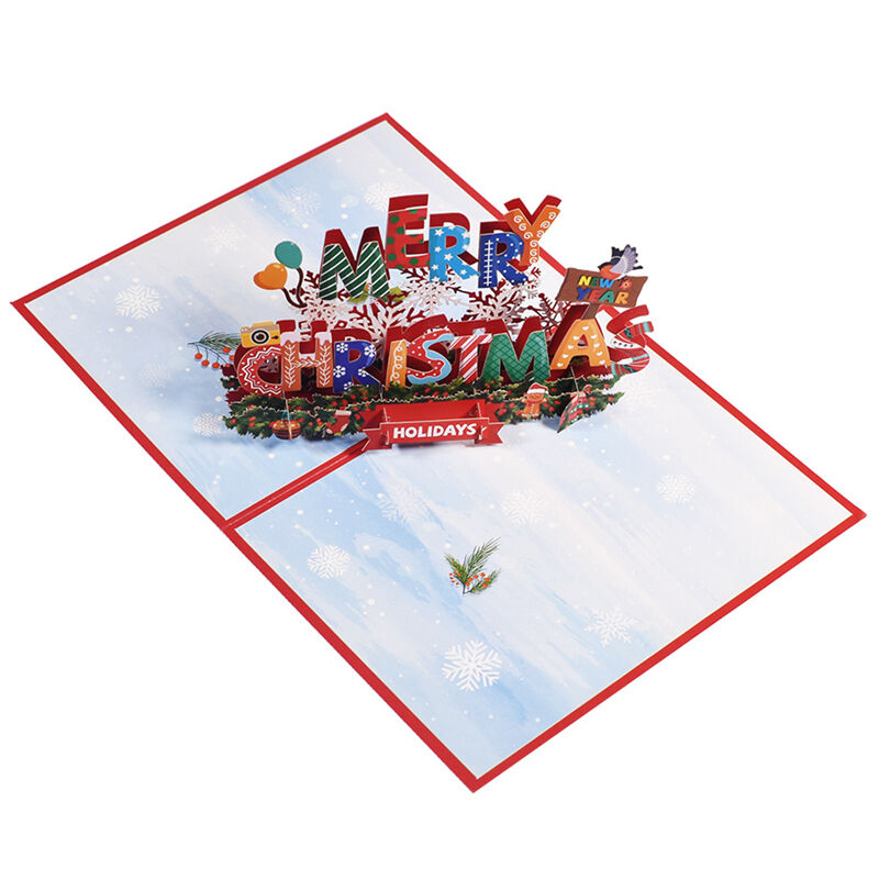 3D Merry Christmas Pop Up Card Colorful Festive Atmosphere Design ...