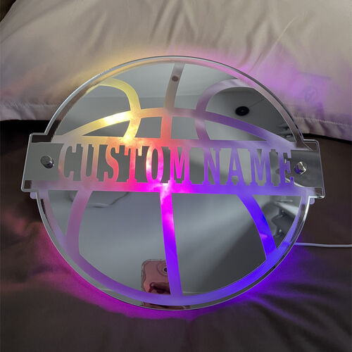Personalized Basketball Mirror Lamp Cool Gift For Basketball Lovers ...