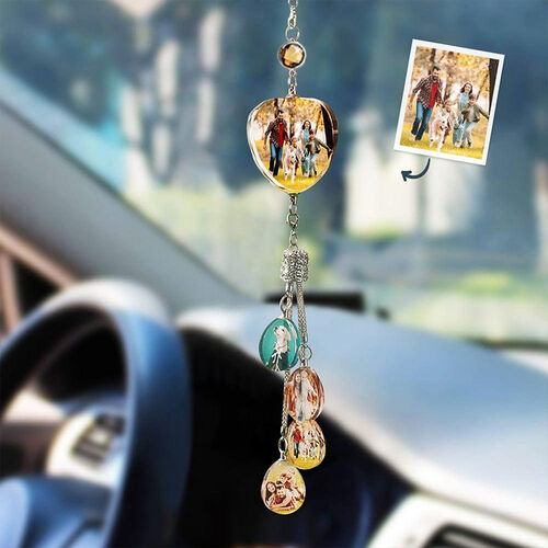 Personalized Photo Pendant 4 Styles Lucky Crystal Car Pendant add 5 ...