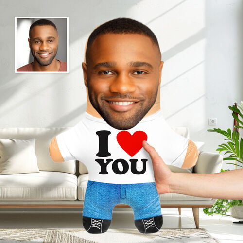 Custom Face Pillow I Heart You 3D Face Pillow Anniversary Gift for ...