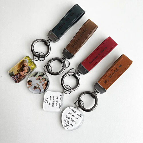 Personalized Leather Keychain With Photo Cool Christmas Gift For Men ...