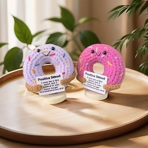 Handmade Crochet Donut Positive Doll Cute Gift for Kids - Drawmade.com