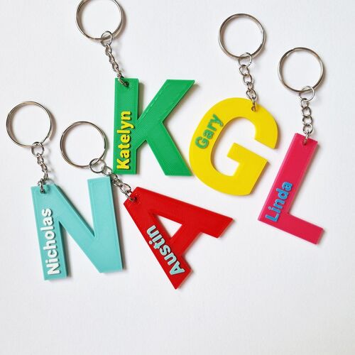 Personalized 3D Printed Name Keychain With Initials Special Gift For ...