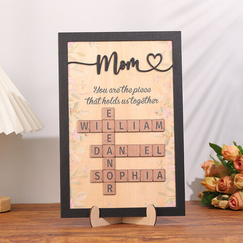Personalized Scrabble Photo Frame Heartwarming Gift for Mom - Drawmade.com