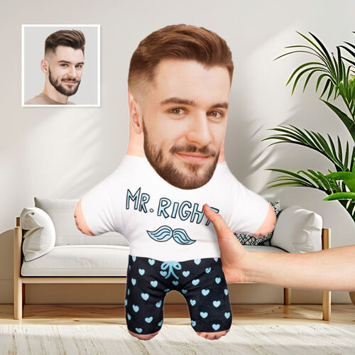Custom Face Pillow Mr Right Face Pillow 3D Soft Pillow Boyfriend Gift ...