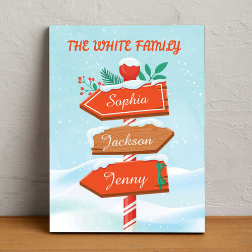 Personalized Name Canvas Wall Art with Snow Pattern Best Gift for ...