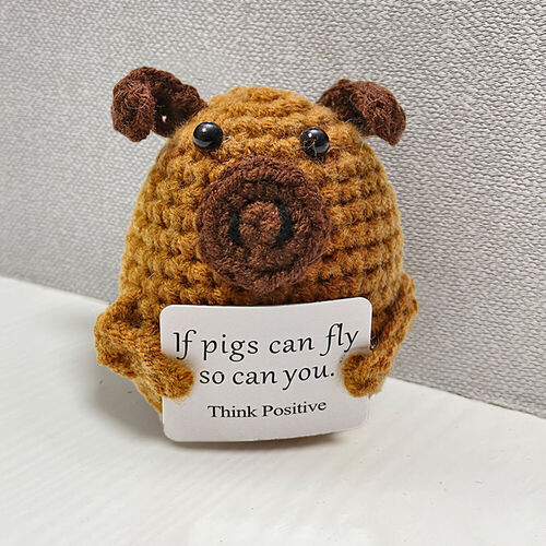 Handmade Crochet Brown Pig Positive Doll Creative Gift for Children ...