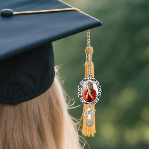 Custom Graduation Tassel Charm Photo Tassel Angel Charm Memorial ...