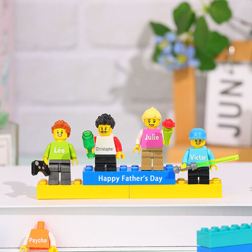 Personalized Building Block Minifigures Cute Gifts for Dad - Drawmade.com
