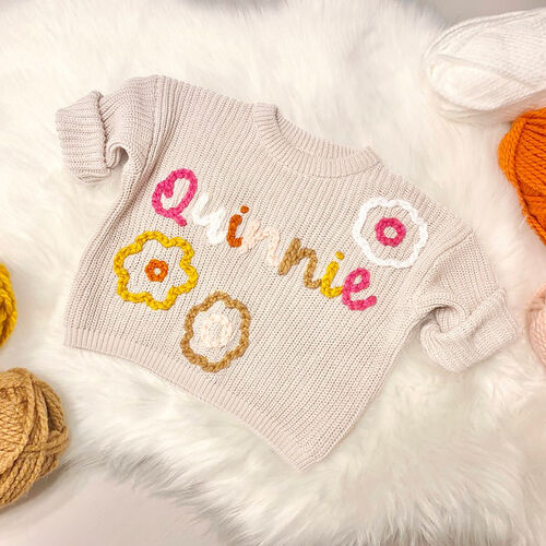 Personalized Handmade Name Sweater with Random Color Text Beautiful ...