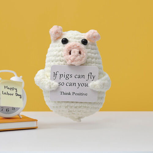 Handmade Crochet Pig Positive Doll Cute Gift for Friends - Drawmade.com