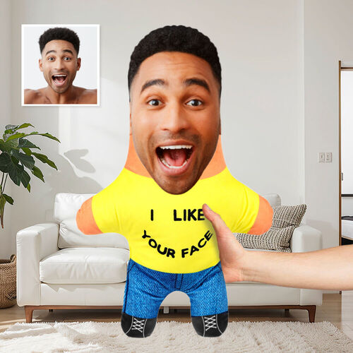 Custom Face Pillow "I like Your Face" Face Doll Anniversary Gift for ...