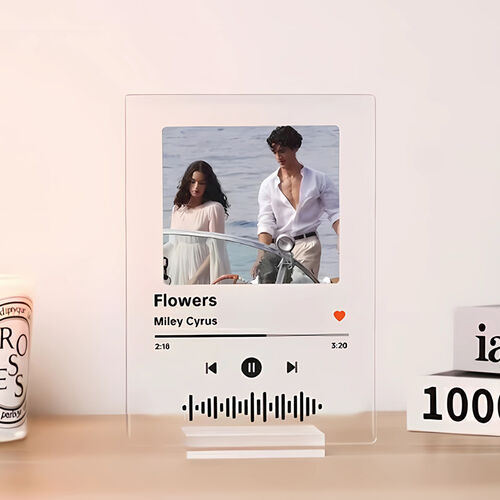 Personalized Acrylic Photo Plaque Music Player Design with Custom Song ...
