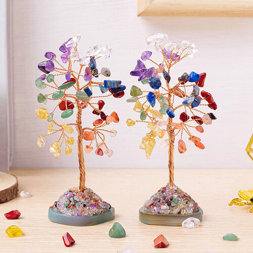 5 Styles of Crystal Fortune Tree Agate Base Reiki Healing Crystal Trees ...