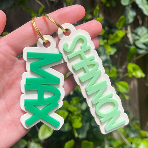 Personalized 3D Printed Keychain With Custom Name Simple Bag Pendant ...