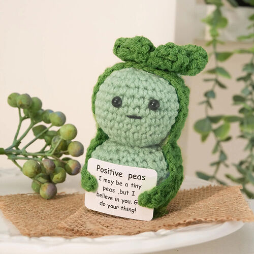 Handmade Crochet Cute Pea Positive Doll Precious Gift for Family ...
