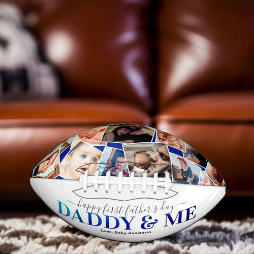 "Daddy and Me" Customizable Football with Name and Photos for Dad ...