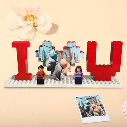 "I Love You"Personalized Photo Building Block With Minifigures Romantic ...