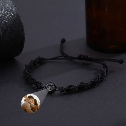 Personalized Picture Projection Black Bracelet with Classic And Special Style for Favourite Her ...