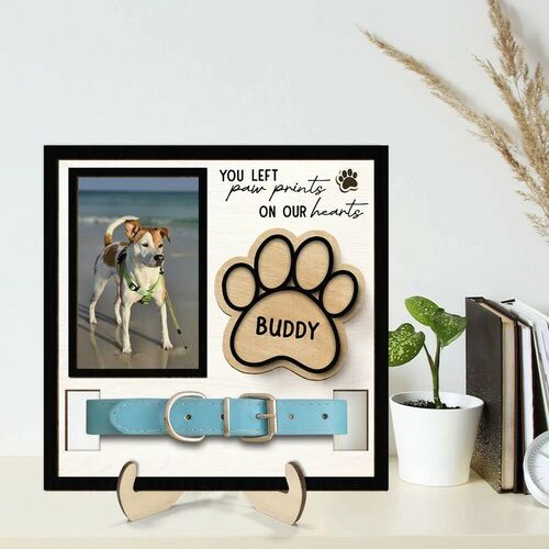 Personalized Pet Collar Memorial Photo Frame Customized Photo Memorial ...