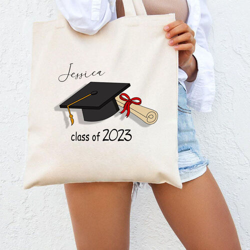 Personalised Tote Bag Can Add Name Graduation Gift - Drawmade.com
