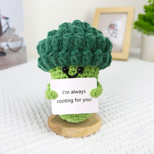 Handmade Crochet Broccoli Positive Doll Inspirational Gift for Family ...