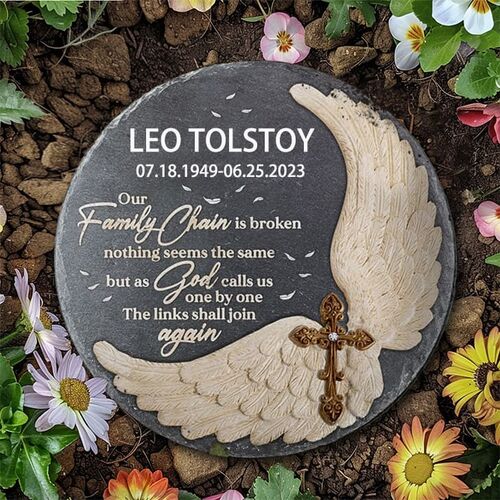 Custom Memorial Stone with Wings Pattern as Bereavement Gift for Family ...