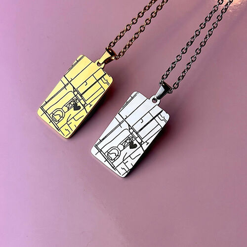 Custom Map Necklace Unique Coordinate Marking Location Necklace for ...