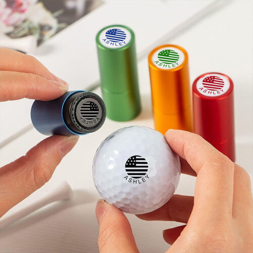 Personalized Golf Ball Stamp with National Flag Logo Custom Name ...