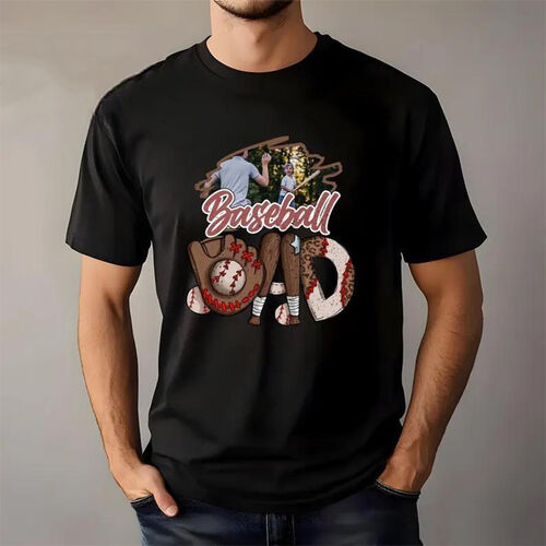 Personalized T-shirt Custom Photo Dad Baseball Bat and Glove Design ...
