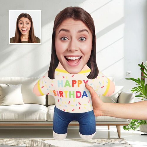 Customized Face Pillow Happy Birthday Face Pillow - Drawmade.com