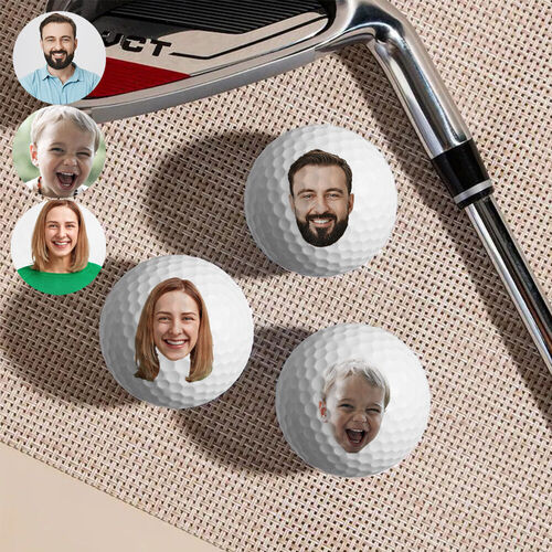 Personalized Golf Ball Set of 3 Customized Family Photos Christmas Gift ...
