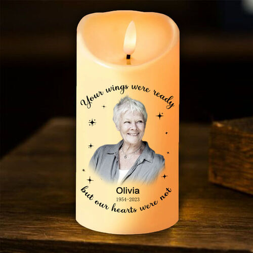 Personalized LED Candles with Photos Simple Memorial Gifts for Lost ...