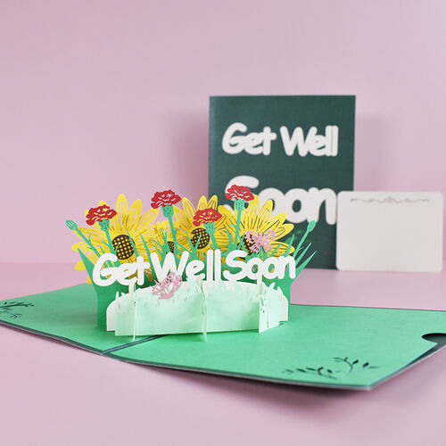 3D Pop Up Card Get Well Soon Sunflower Design Sympathy Gift for Friends ...