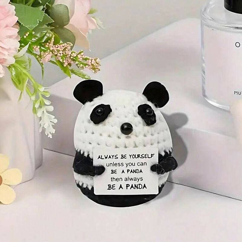 Handmade Crochet Panda Positive Doll Best Gift for Friends - Drawelry.com