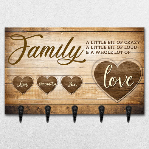 Personalized Key Hanger Family Love Custom Names Design Unique House ...