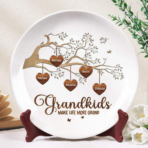 Personalized Family Tree Plate with Custom Name Wonderful Gift for ...