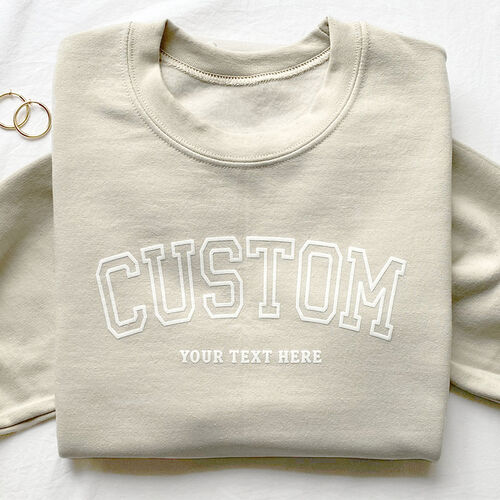 Personalized Sweatshirt Puff Print Custom Messages Design Your Own ...