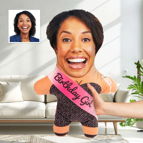 Customized Face Pillow Birthday Girl Face Pillow for Her - Drawelry.com