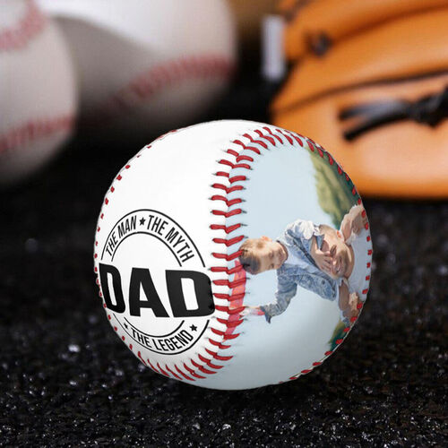 Personalized Photo Baseball Gift for Dad - Drawmade.com
