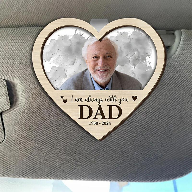 Personalized Memorial Photo Car Visor Clip Heart-Shaped Photo Frame for ...